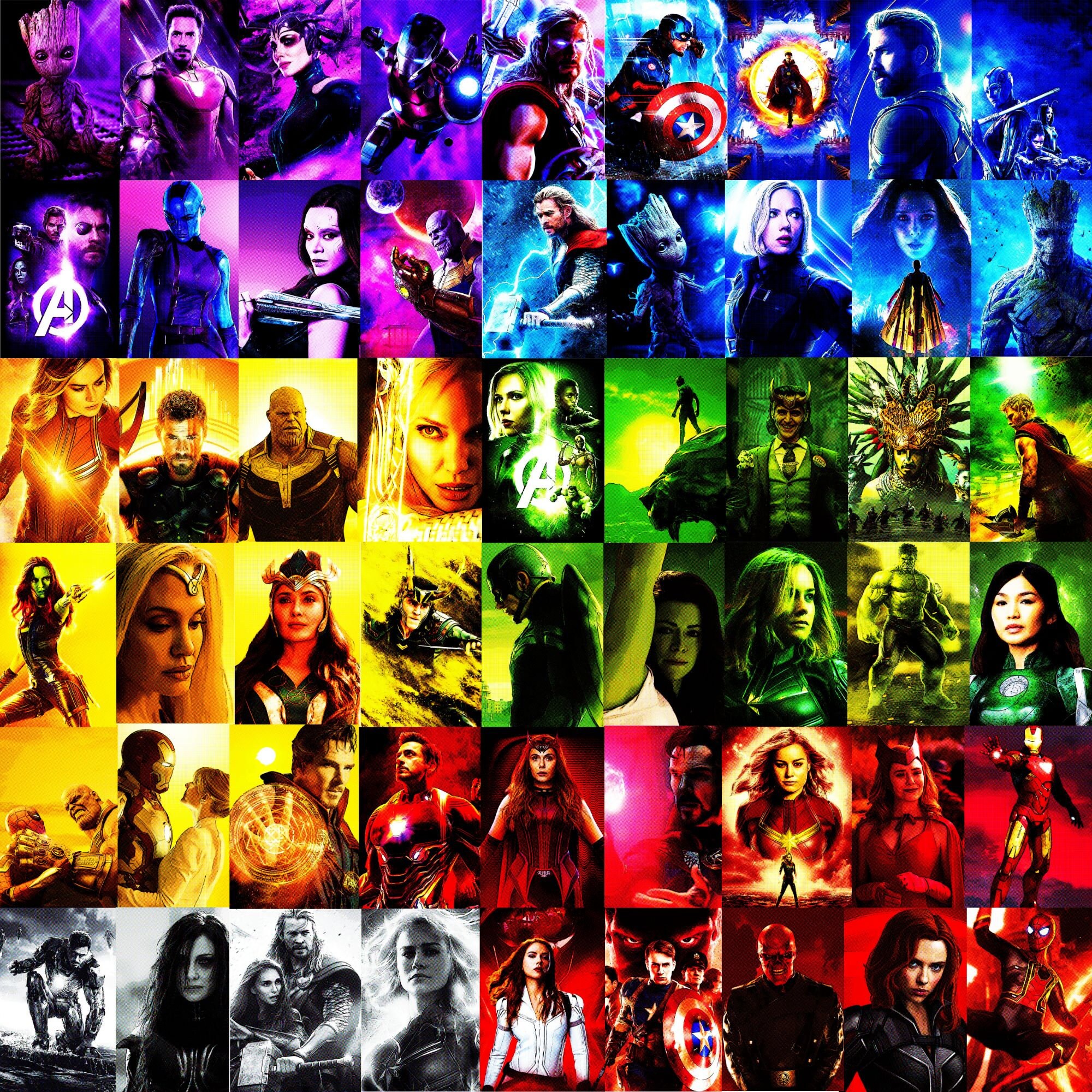 Avengers Rainbow Wall Collage Kit Comic Effect & Stickers 100 - Etsy