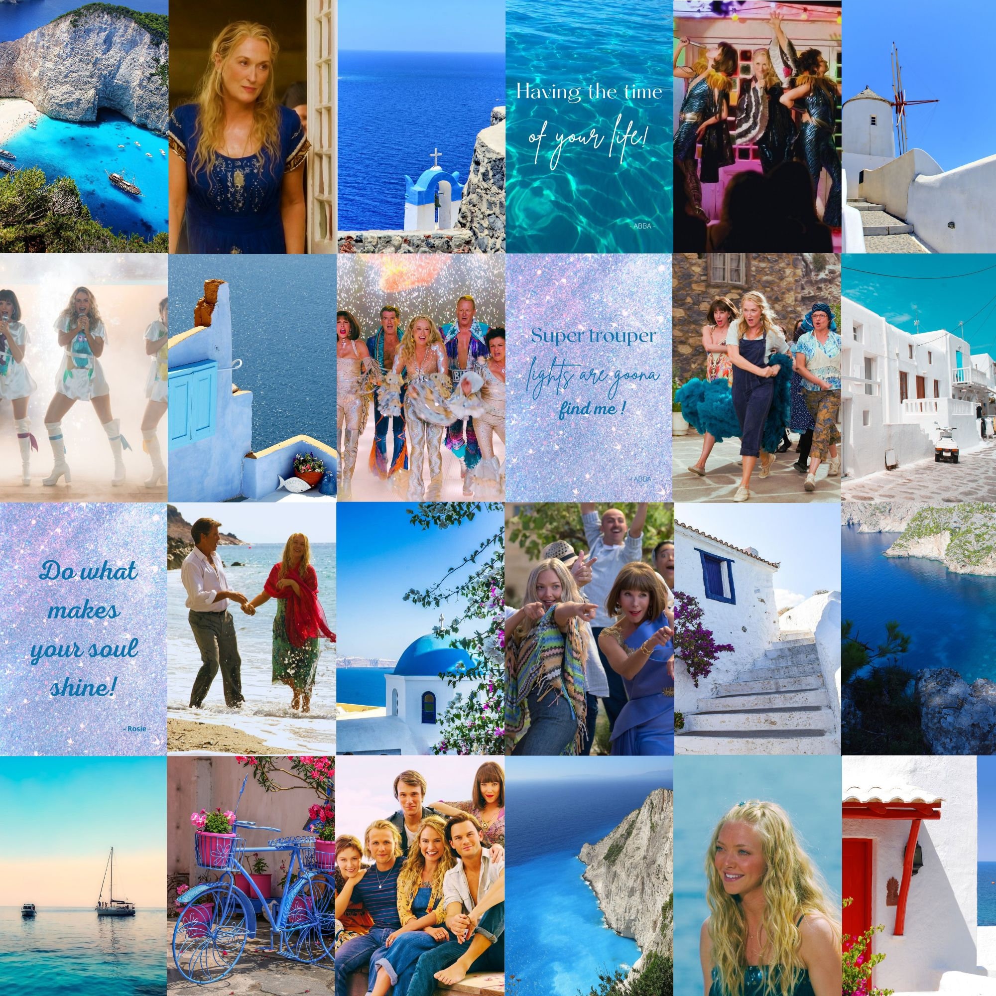 Bundle Mamma Mia Wall Collage & Mamma Mia Poster, Disco Décor, Mamma ...