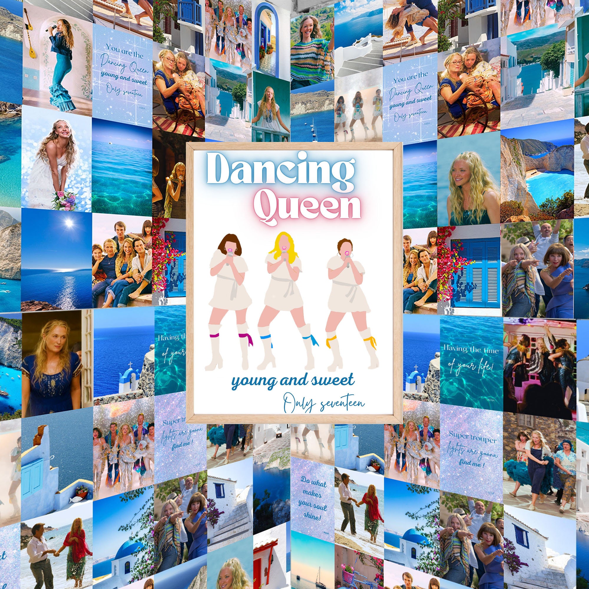 Bundle Mamma Mia Wall Collage & Mamma Mia Poster, Disco Décor, Mamma ...