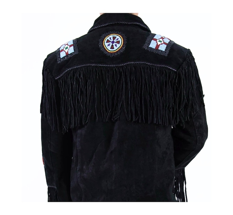 Men's Traditional Western Cowboy Jacket American Eagle With Fringed ...