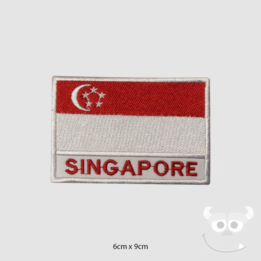 SINGAPORE Flag Patch With Name Embroidered Patch Iron on Patch - Etsy