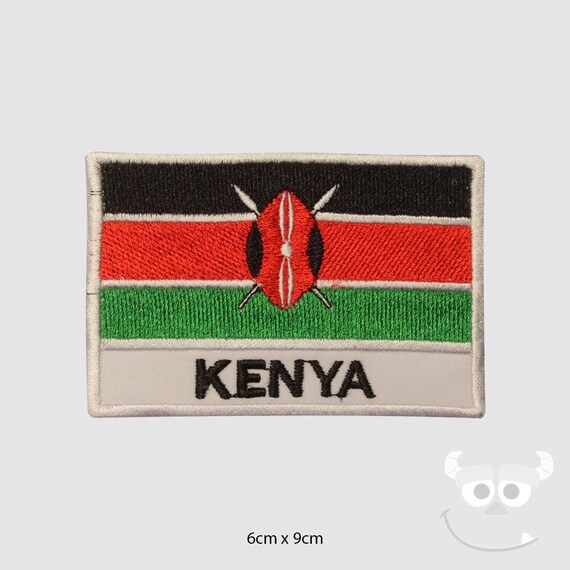 Kenya Flag Patch With Name Embroidered Patch Iron on Patch Sew - Etsy