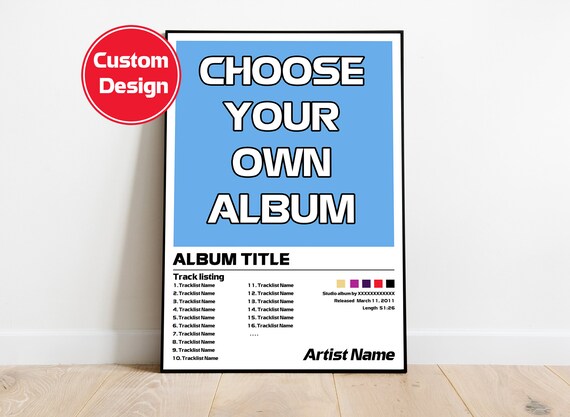 Custom Album Poster Minimalist Album Cover Poster Music - Etsy