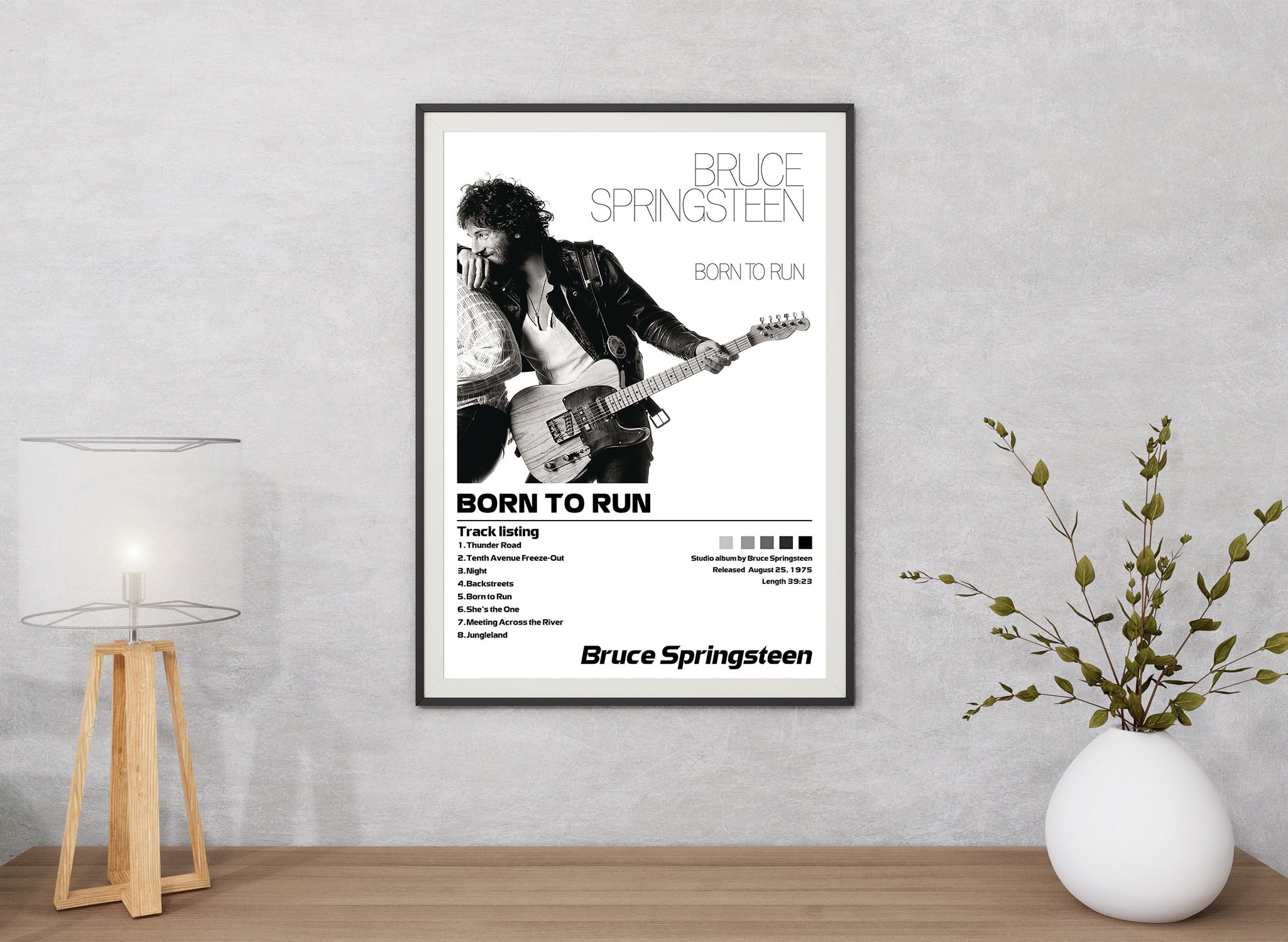 Bruce Springsteen Born To Run Minimalist Album Cover Poster