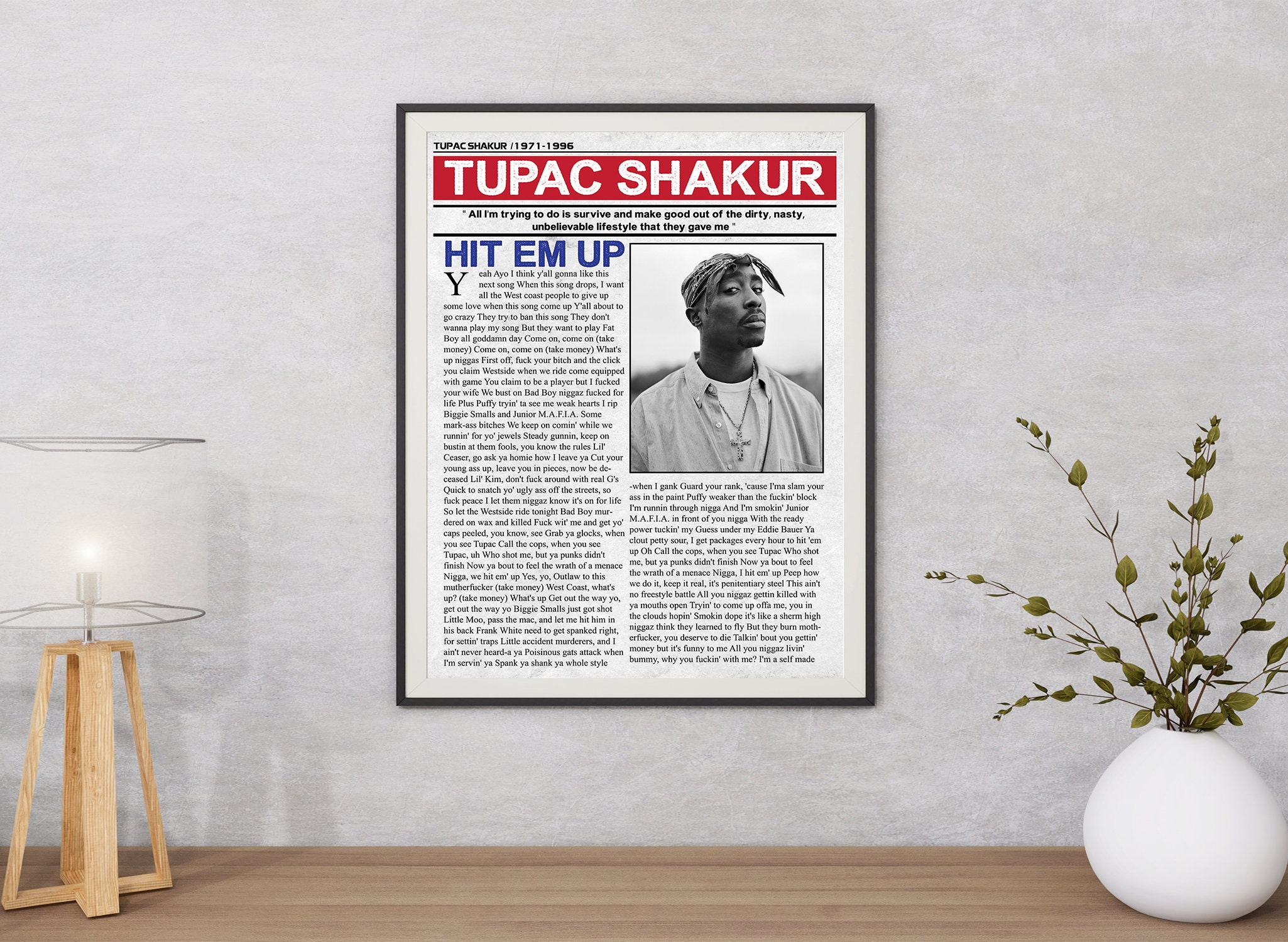 Tupac Shakur Vintage Poster| Wall Art Minimalist sold by Thien | SKU ...