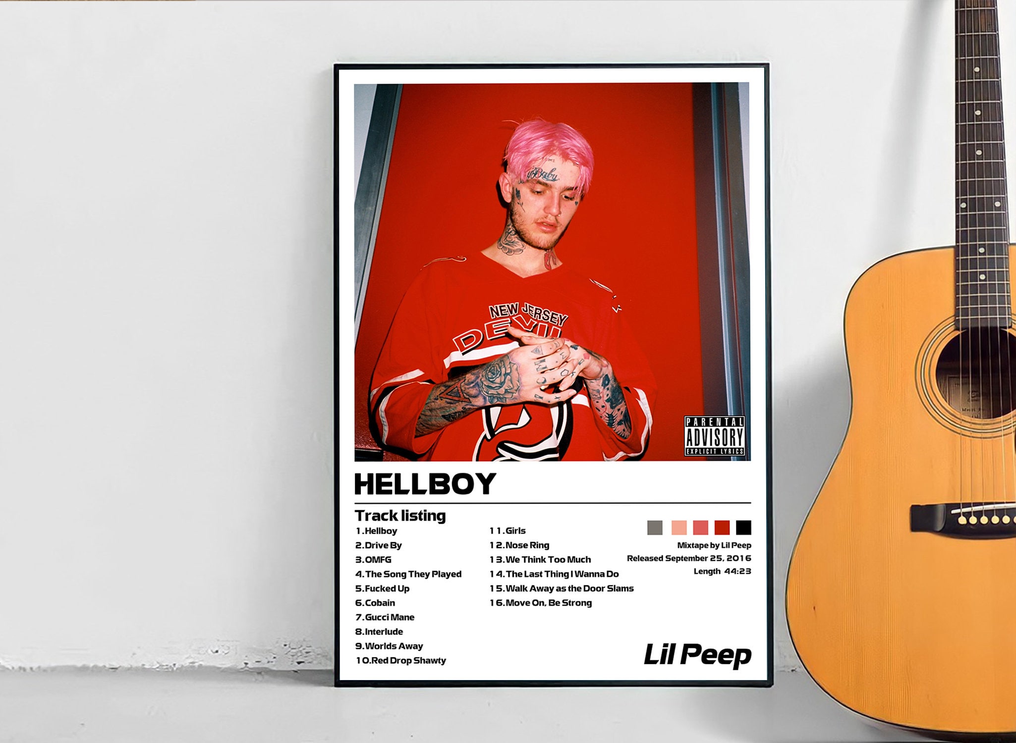 Lil Peep - Hellboy | Minimalist Album Cover Poster sold by Thanh Nguyen | SKU 26472066 | Printerval