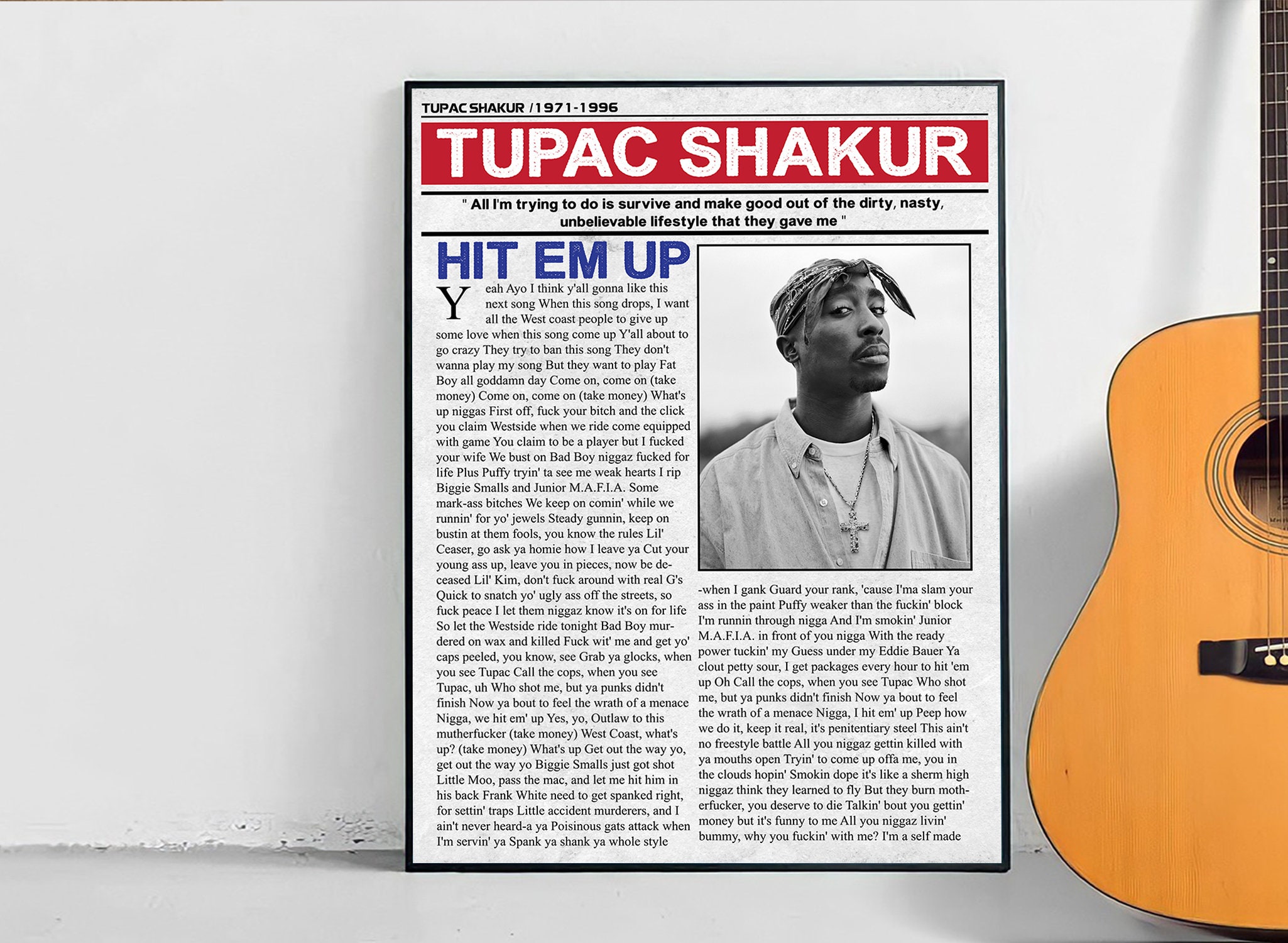 Tupac Shakur Vintage Poster| Wall Art Minimalist sold by Thien | SKU ...