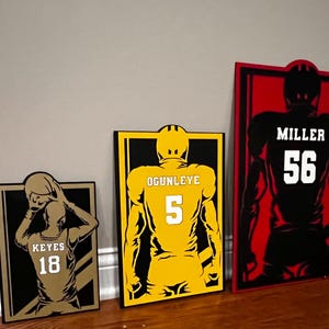 Personalized Football Player Sign - Etsy