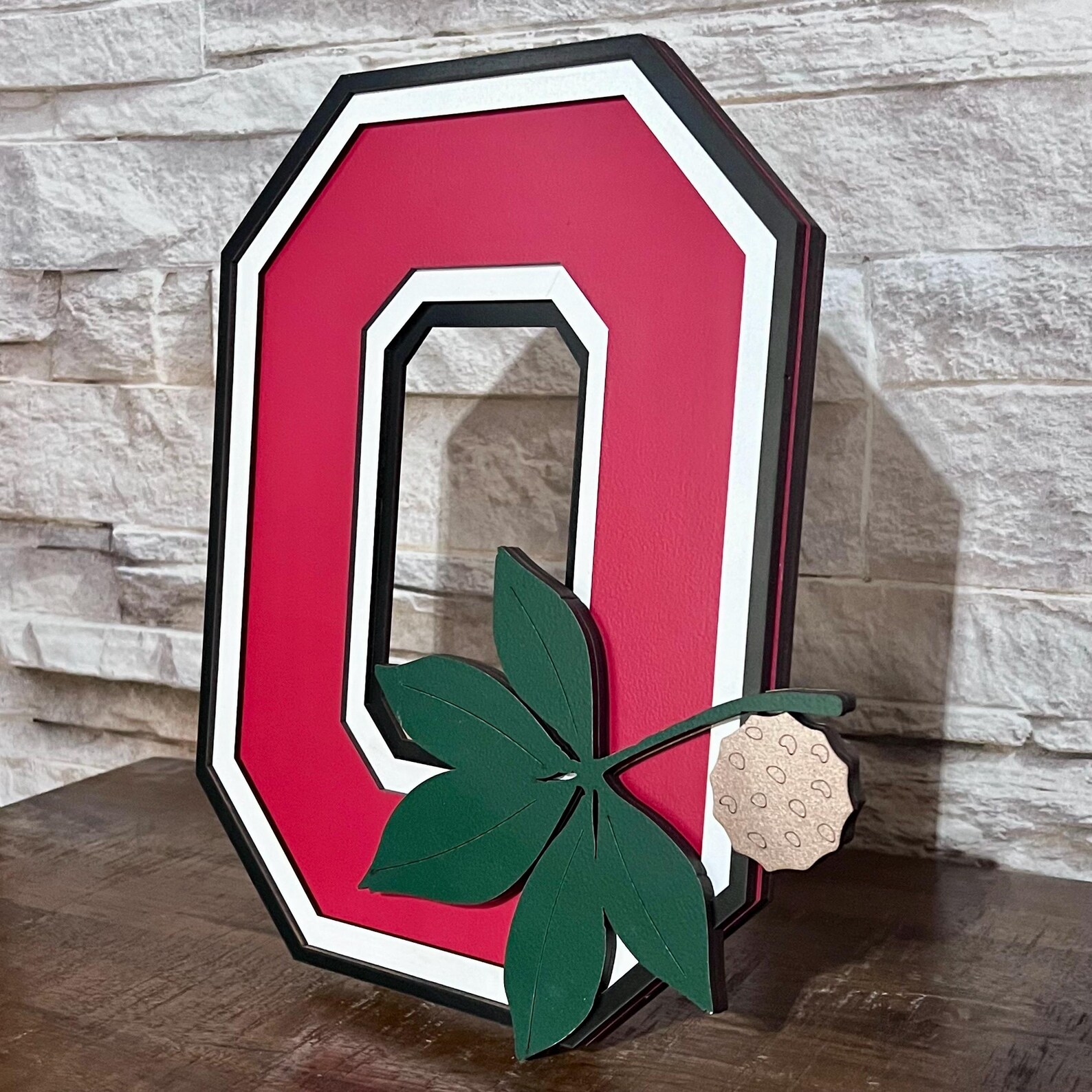 Six Layer 13”+ Tall Ohio State University Block O Buckeye Sign With ...