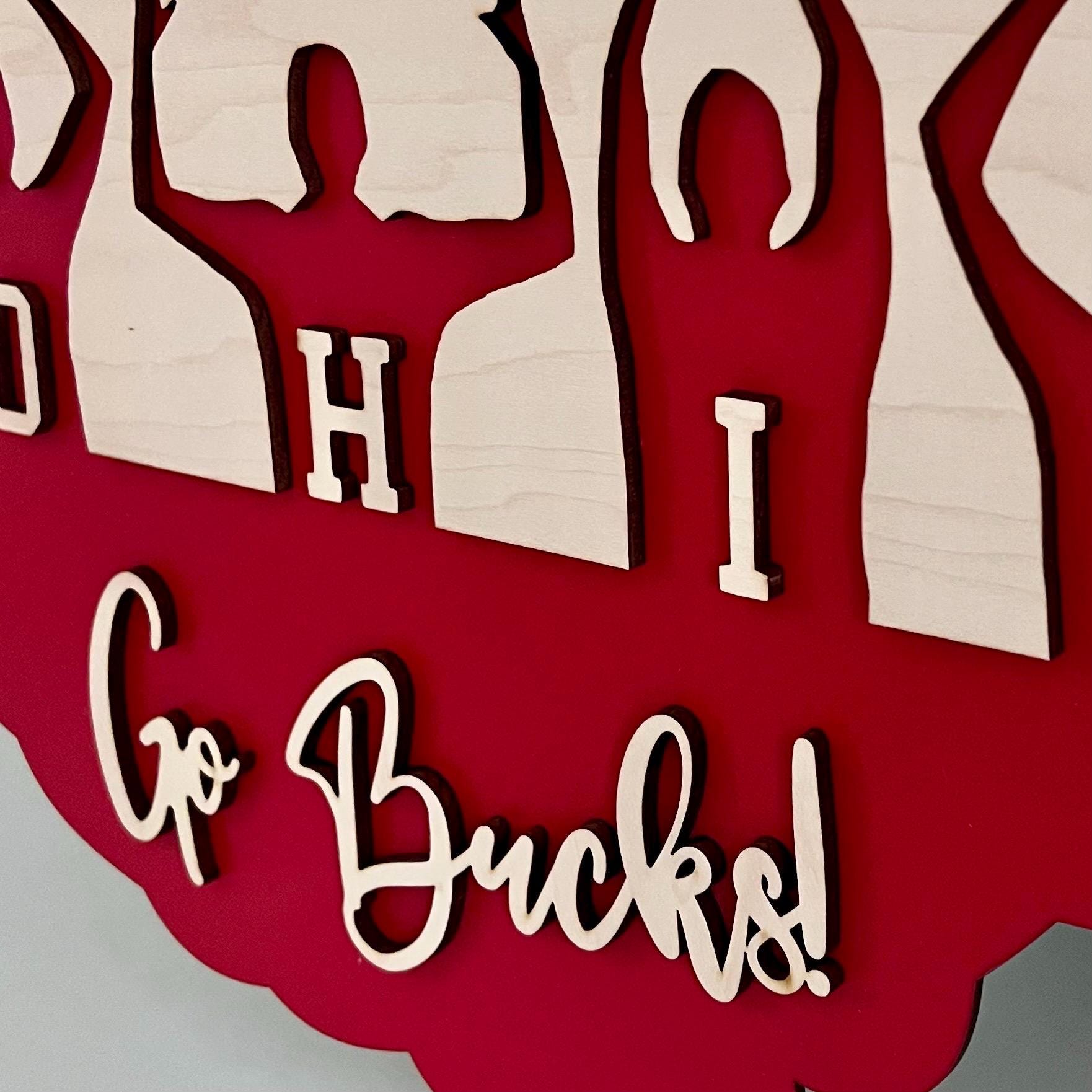 Ohio State University Go Bucks Layered Sign - Etsy