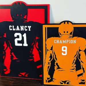 Personalized Football Player Sign - Etsy