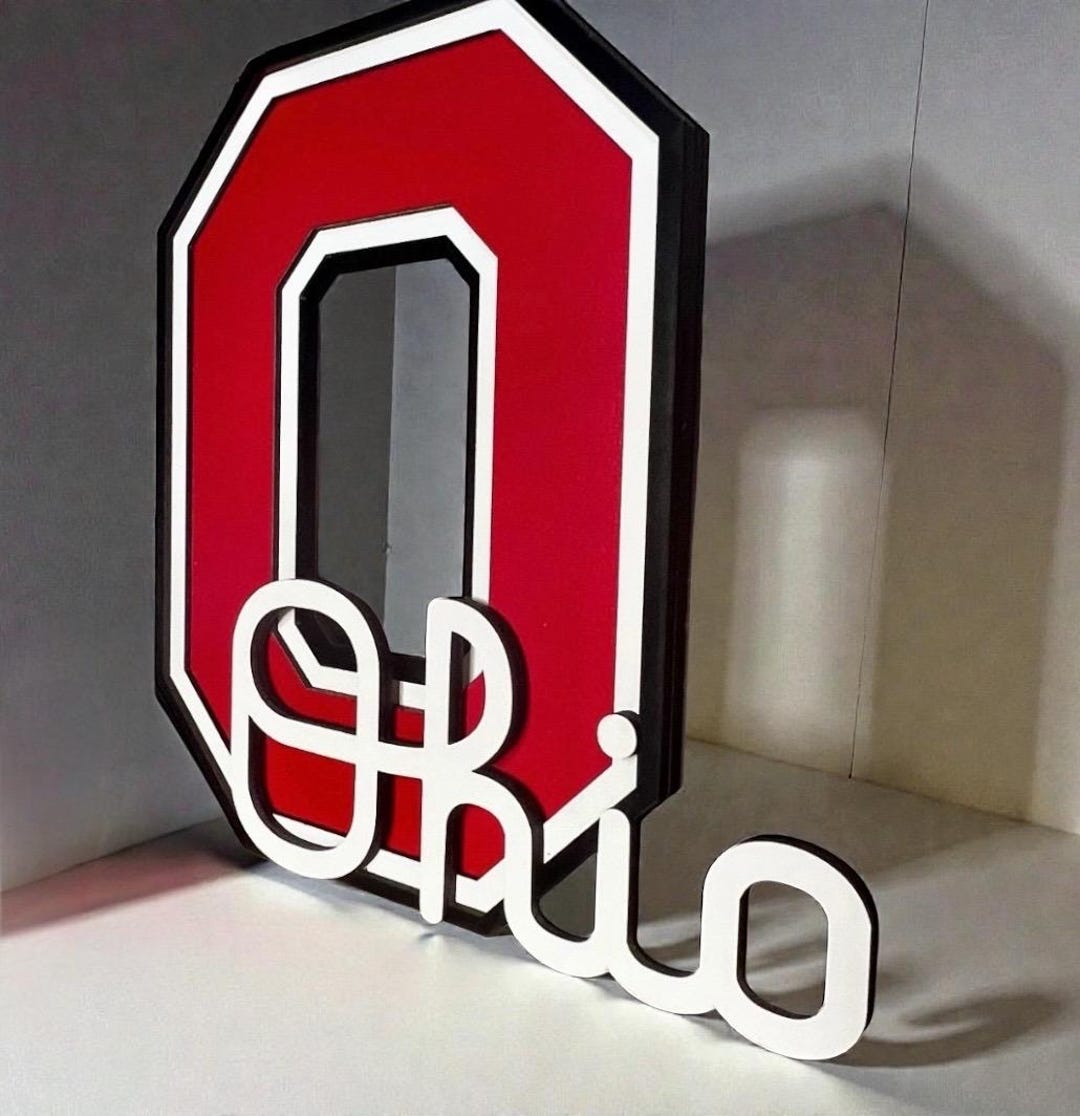 Ohio State University Layered Block O Ohio Script - Etsy