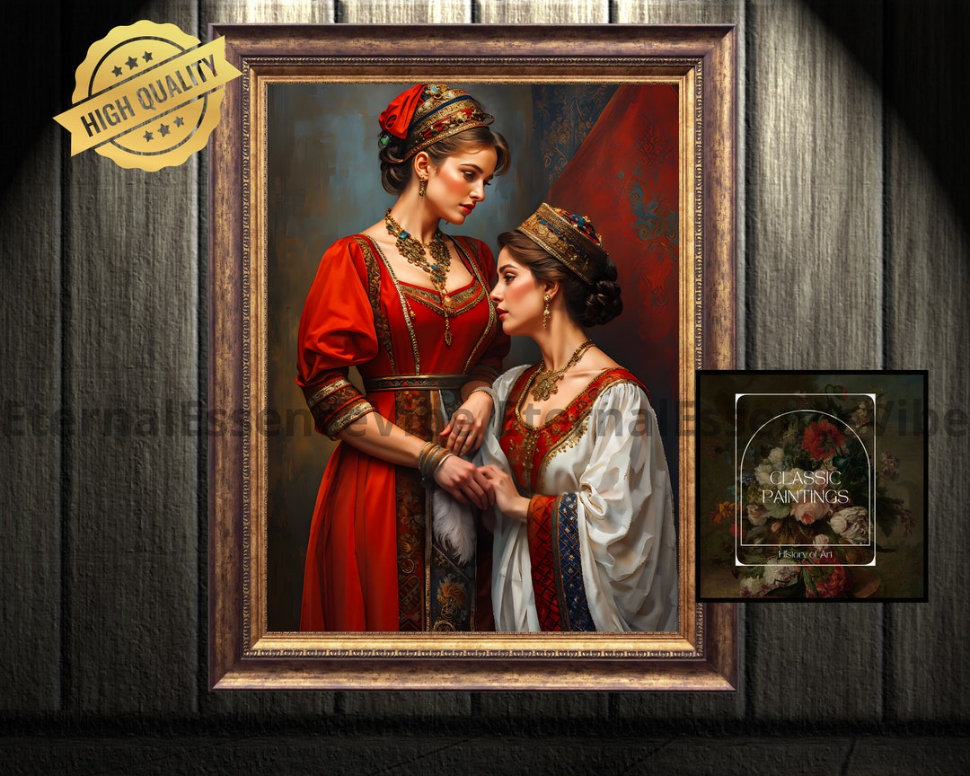 The Red of Your Lips Hight Digital Wallpaper in Style of Oil Painting ...