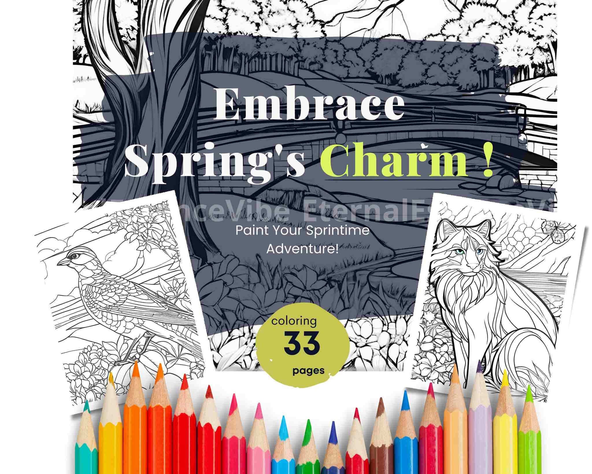 33 Coloring Pages Illustrating the Springtime Beauty and Enchantment of ...