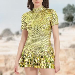 Sequin Dress / Festival Outfit / Melanie Metallic Party Dress / Dancer ...