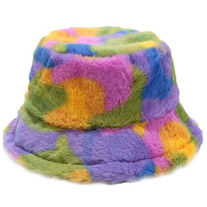 Rave Bucket Hat / Fluffy Winter Hat / Fluffy Bucket Hats / Soft Warm ...