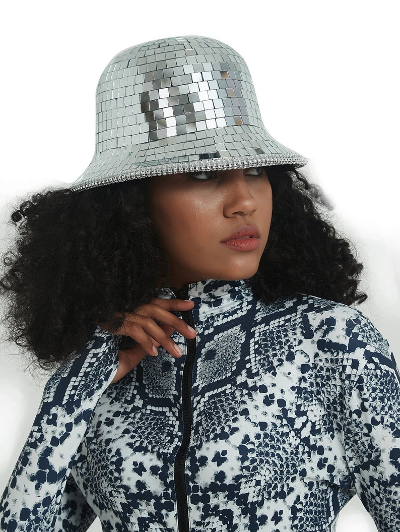 Disco Bucket Hat Disco Ball Festival Visor Military Mirror - Etsy