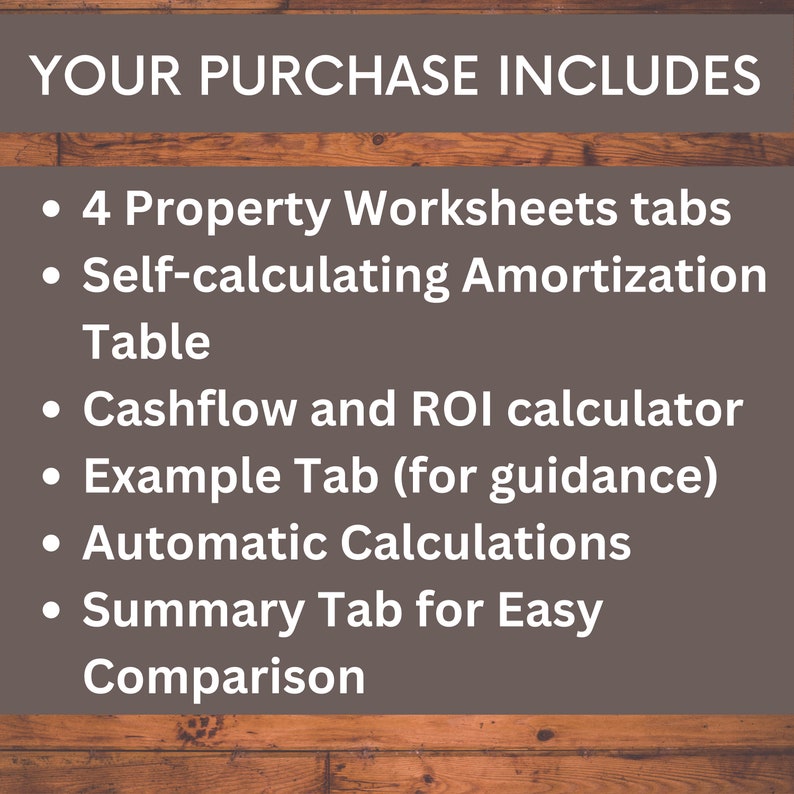 Property Rental Analysis Spreadsheet: Excel Condo Calculator (digital ...