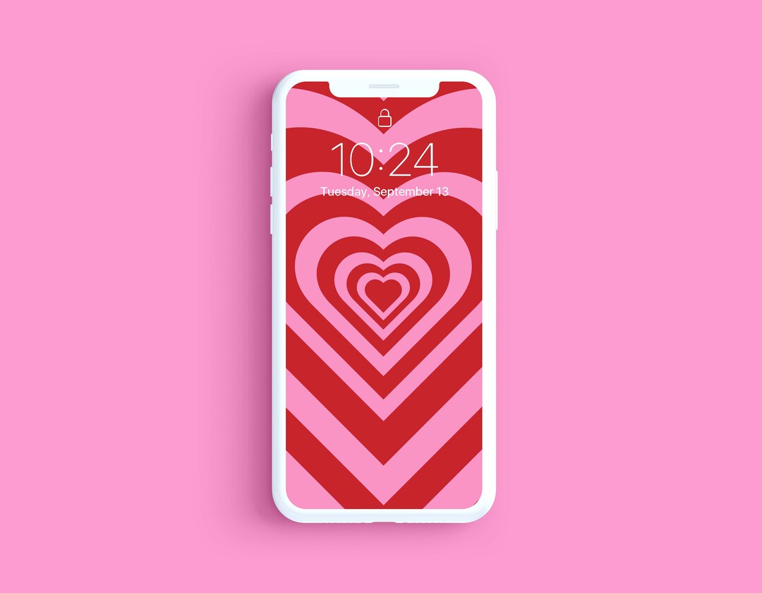 Trippy Hearts Phone Wallpaper - Etsy