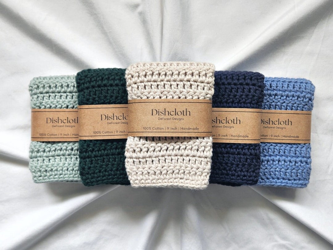 100% Cotton Dishcloth Handmade Dishcloth / Wash Cloth Crochet Seaside ...
