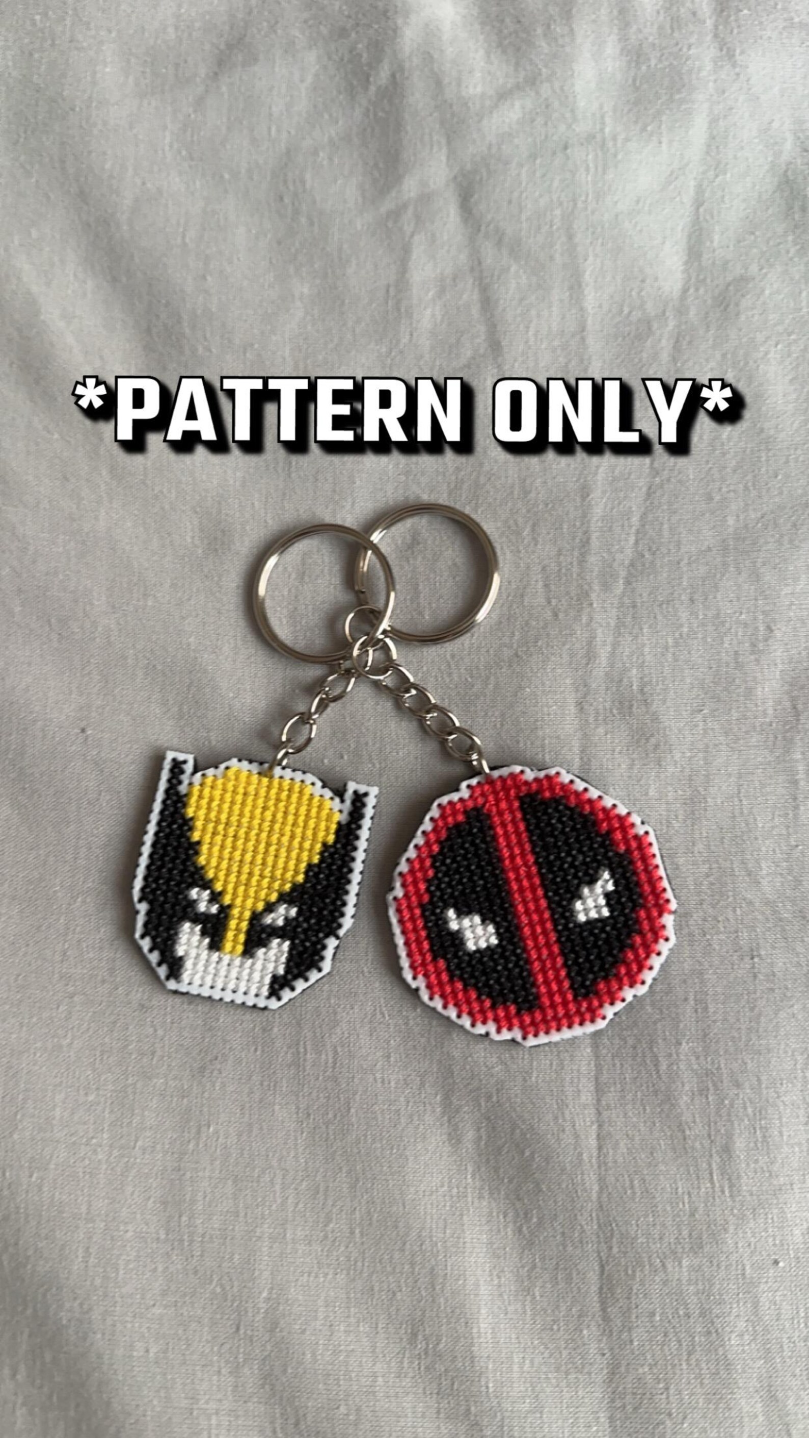 Deadpool & Wolverine Cross Stitch Keychain *PATTERN ONLY* - Etsy