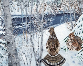 Ruffed Grouse Watercolor Print - Etsy