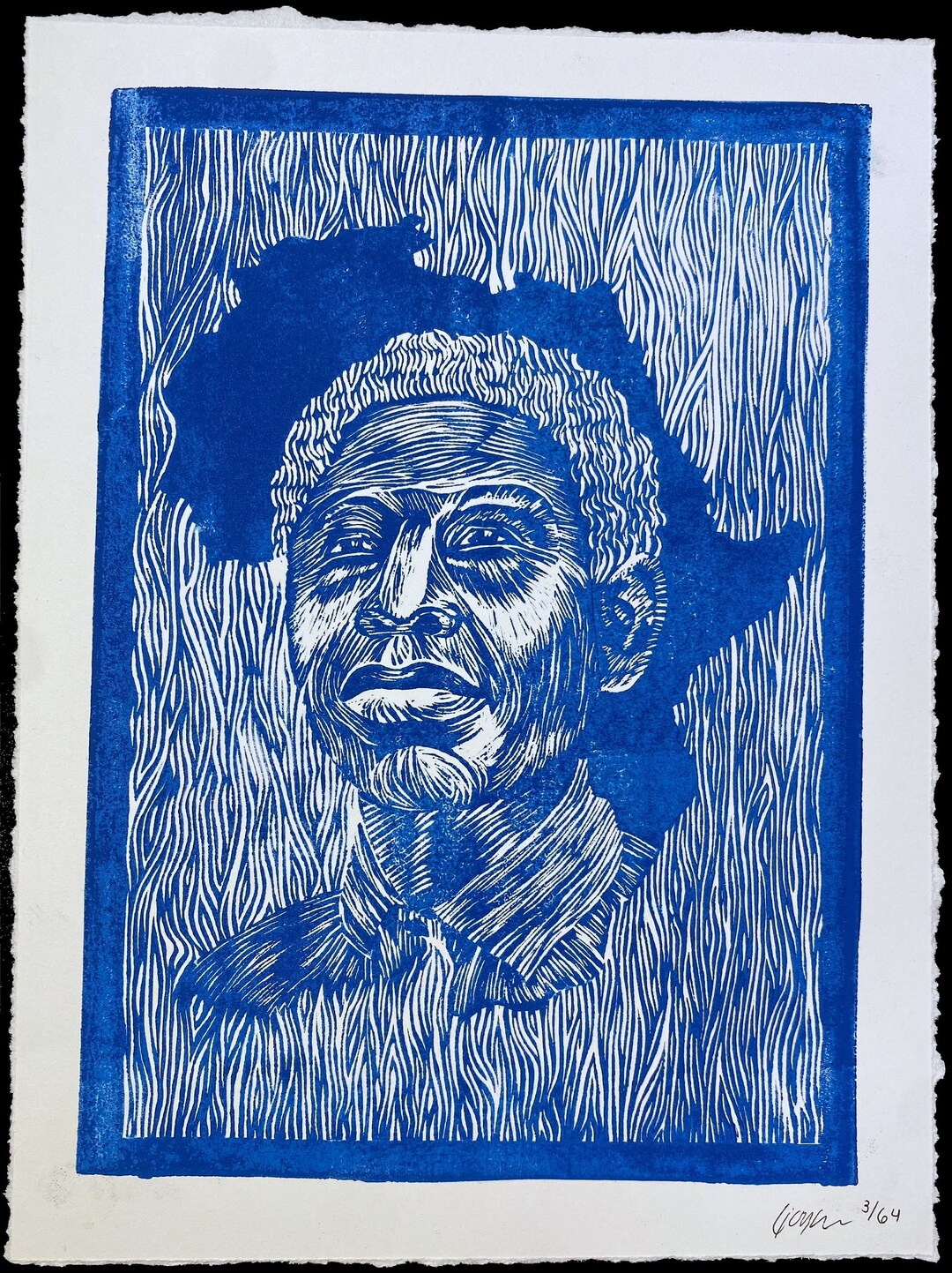 Nelson Mandela Linocut Print: African Art Relief Print (3/64) - Etsy