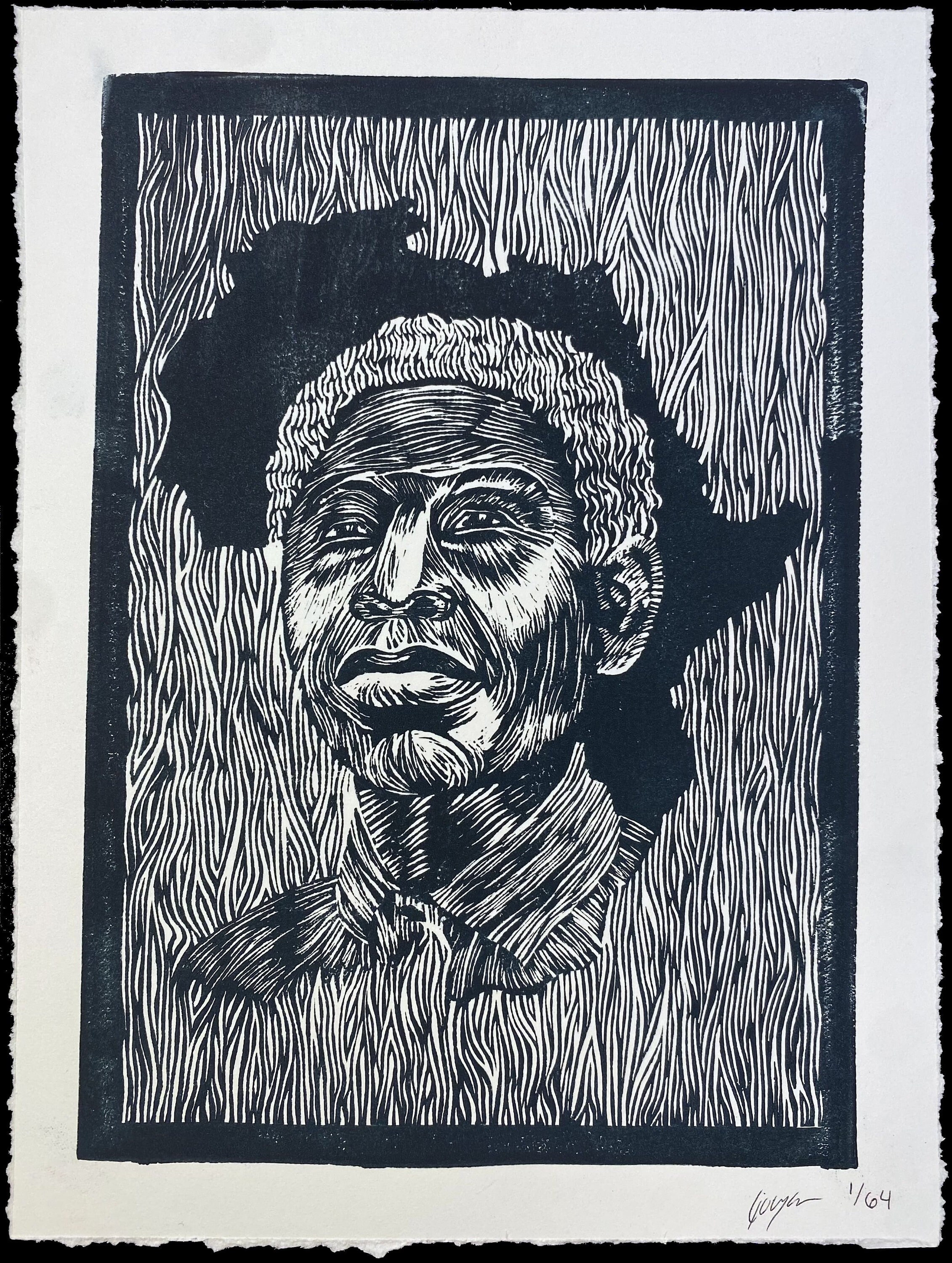 Nelson Mandela Linocut Print: African Art, Peace Warrior (1/64) - Etsy