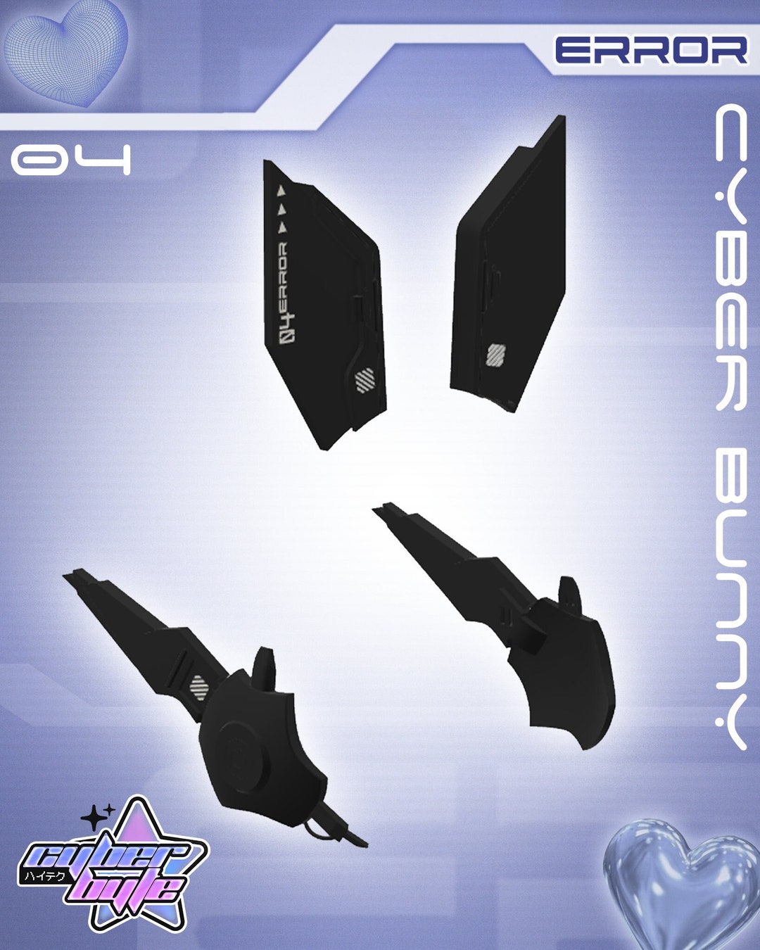 3D Print Cyber Bunny Ears File - Etsy