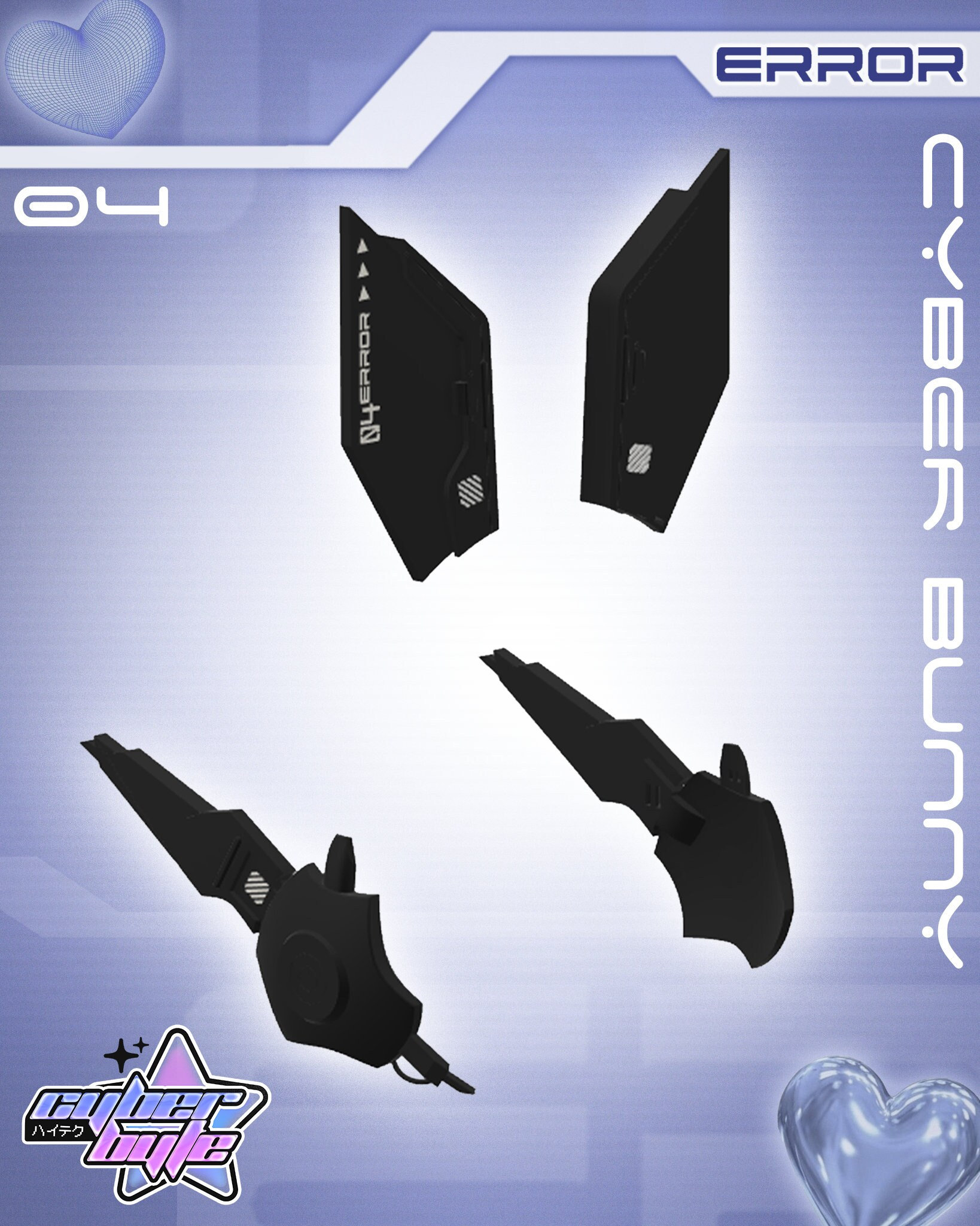 3D Print Cyber Bunny Ears File - Etsy