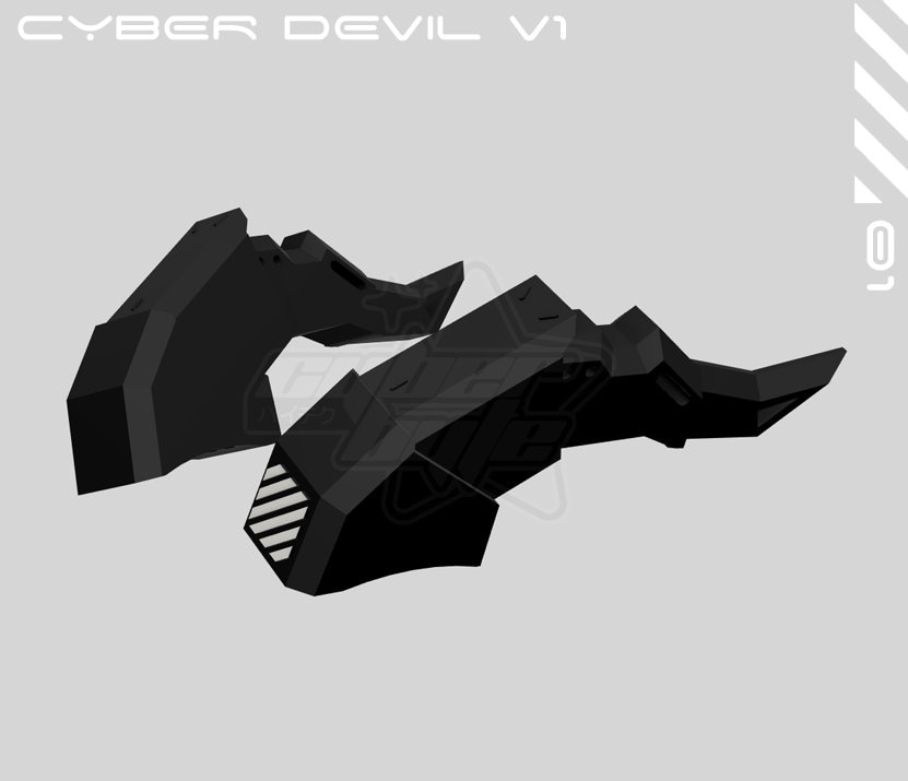 Digital 3D Print Cyber Devil Horns STL File - Etsy
