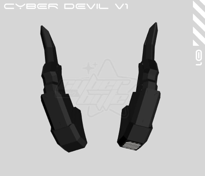 Digital 3D Print Cyber Devil Horns STL File - Etsy