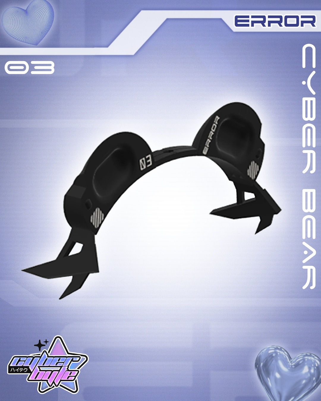 3D Print Cyber Bear Ears File - Etsy