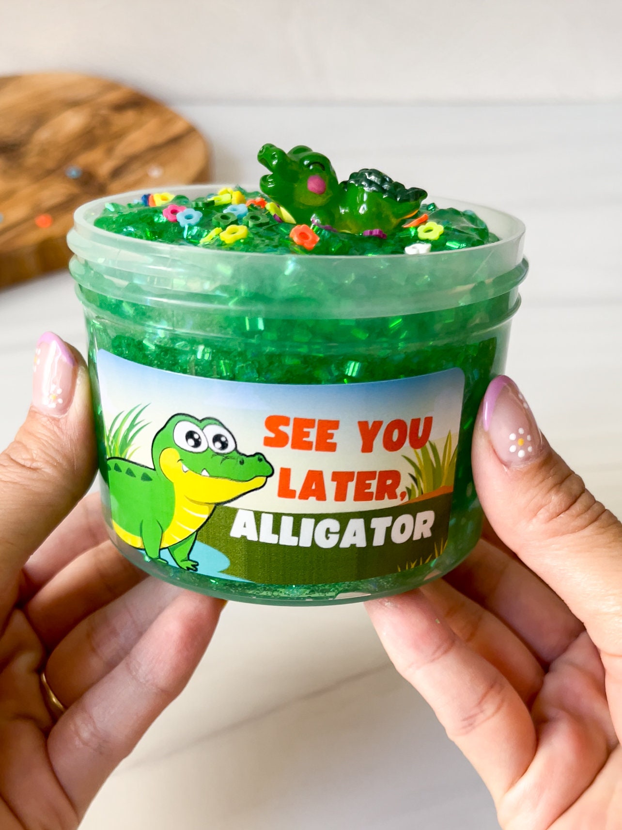 See You Later Alligator Bingsu Beads Slime, Clear Slime, Crunchy Slime ...