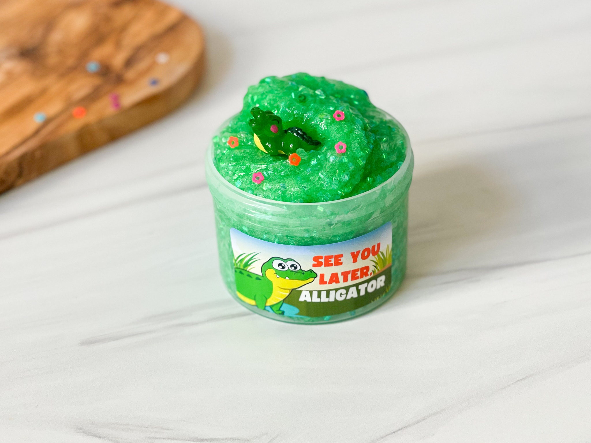 See You Later Alligator Bingsu Beads Slime, Clear Slime, Crunchy Slime ...