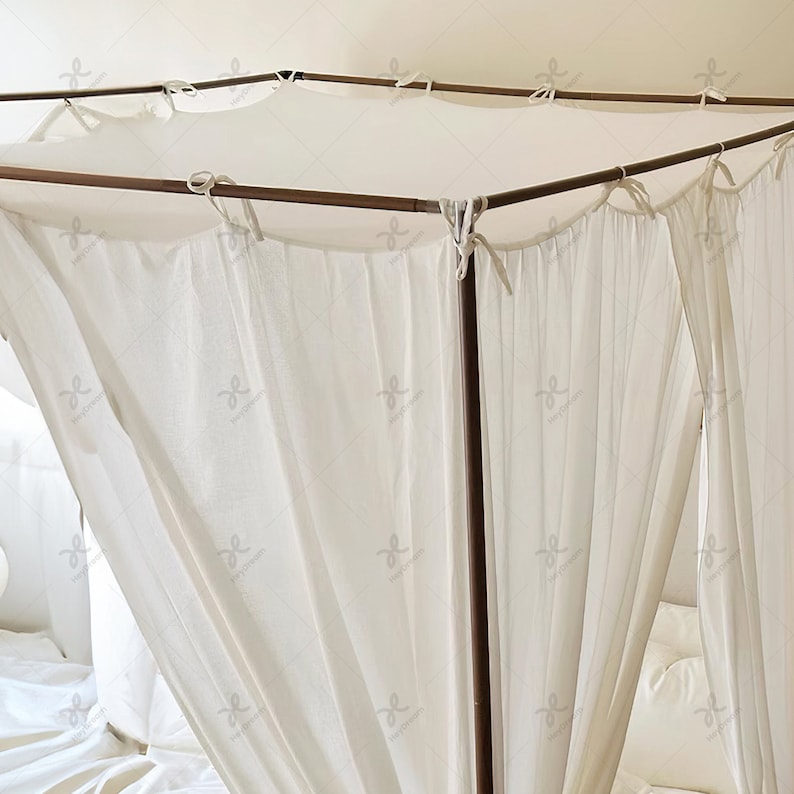 Pure Cotton Canopy Bed Curtains Bedspread Drapes Romantic - Etsy