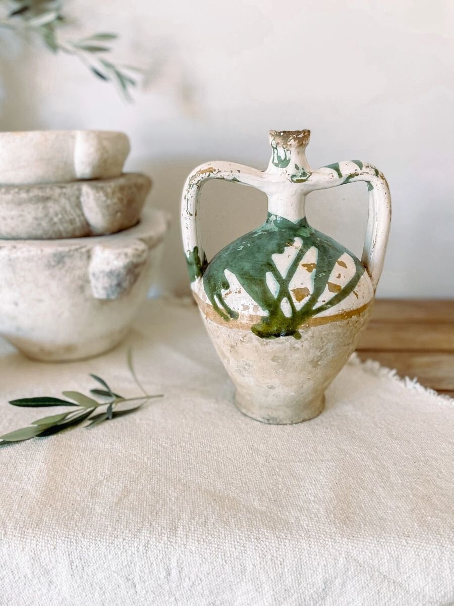 Antique Italian Handmade Semi-glazed Abstract Clay Pottery Amphora - Etsy