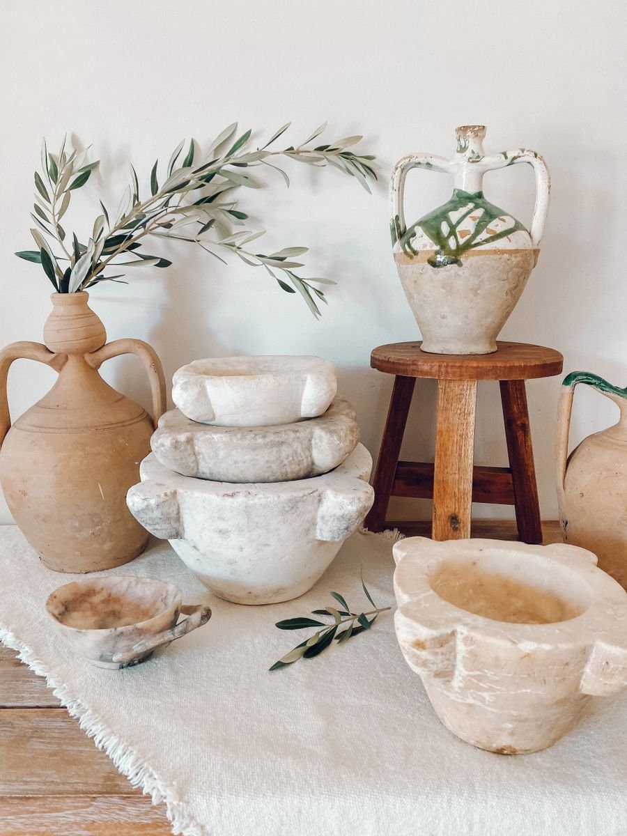 Antique Italian Handmade Semi-glazed Abstract Clay Pottery Amphora - Etsy