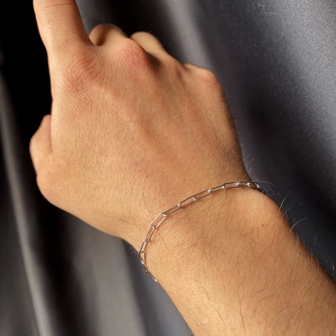 Paperclip Bracelet Men, Paper Clip Chain Bracelet Gift, Minimalist ...