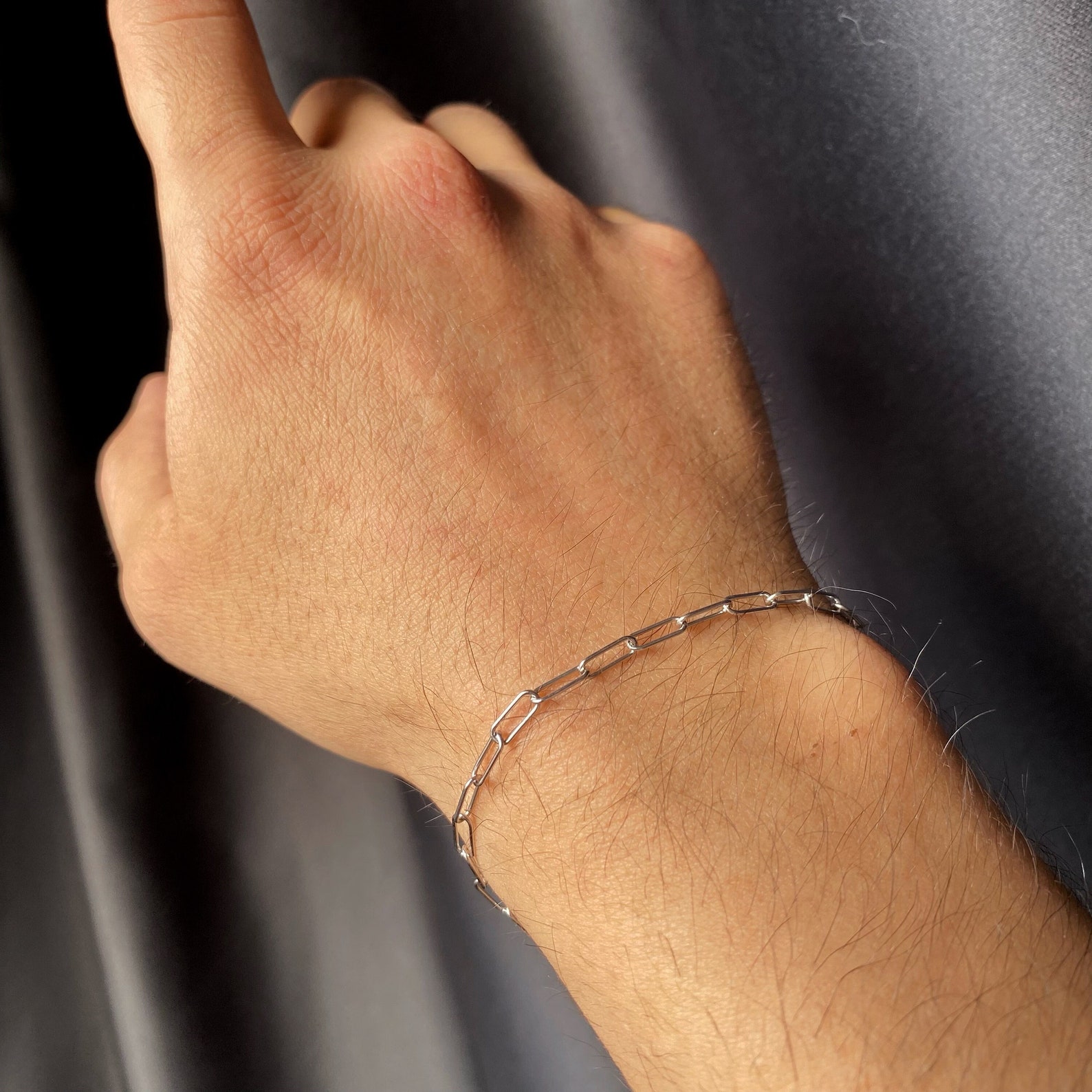 Paperclip Bracelet Men, Paper Clip Chain Bracelet Gift, Minimalist ...