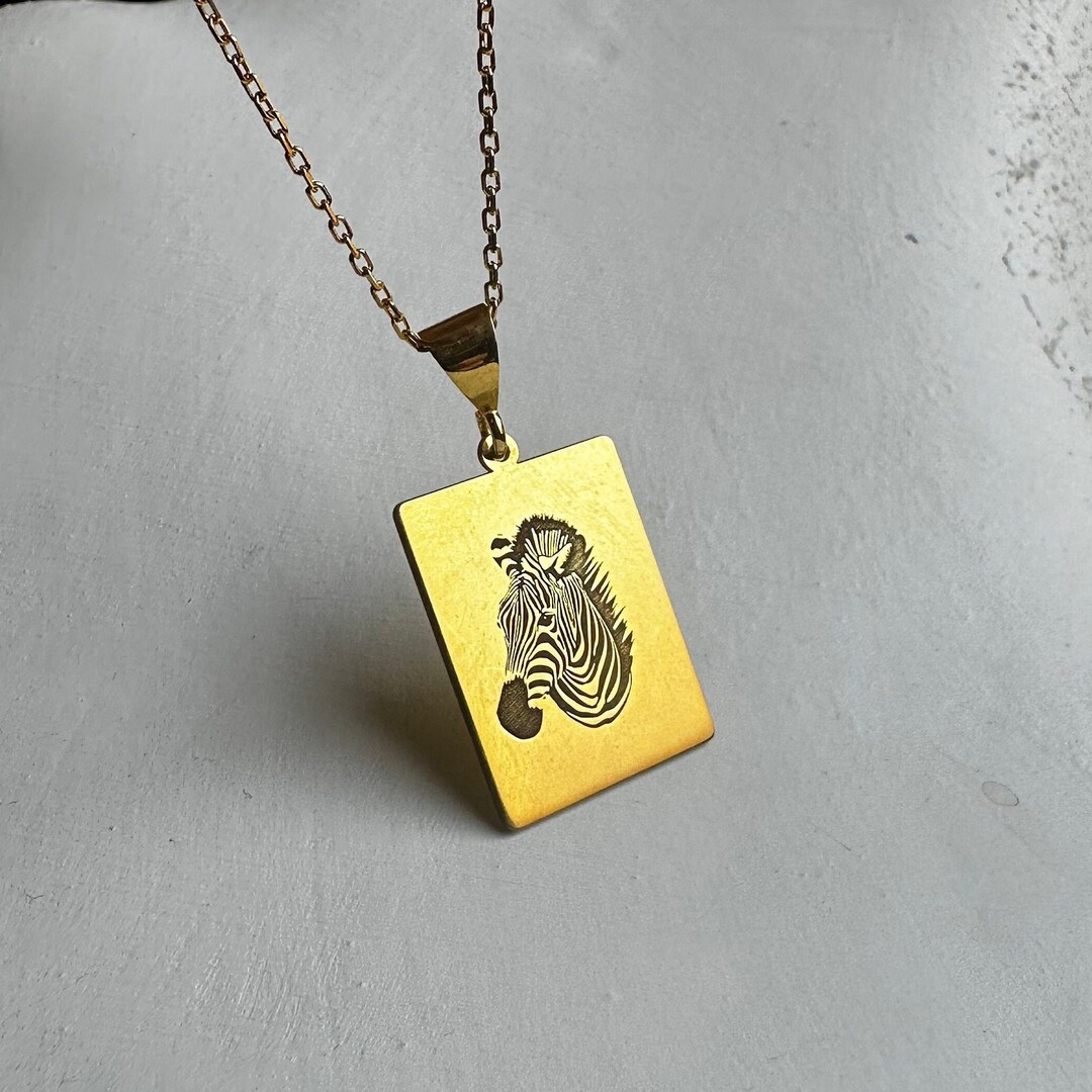 Zebra Necklace: 925 Silver 14k Gold Filled Animal Charm - Etsy