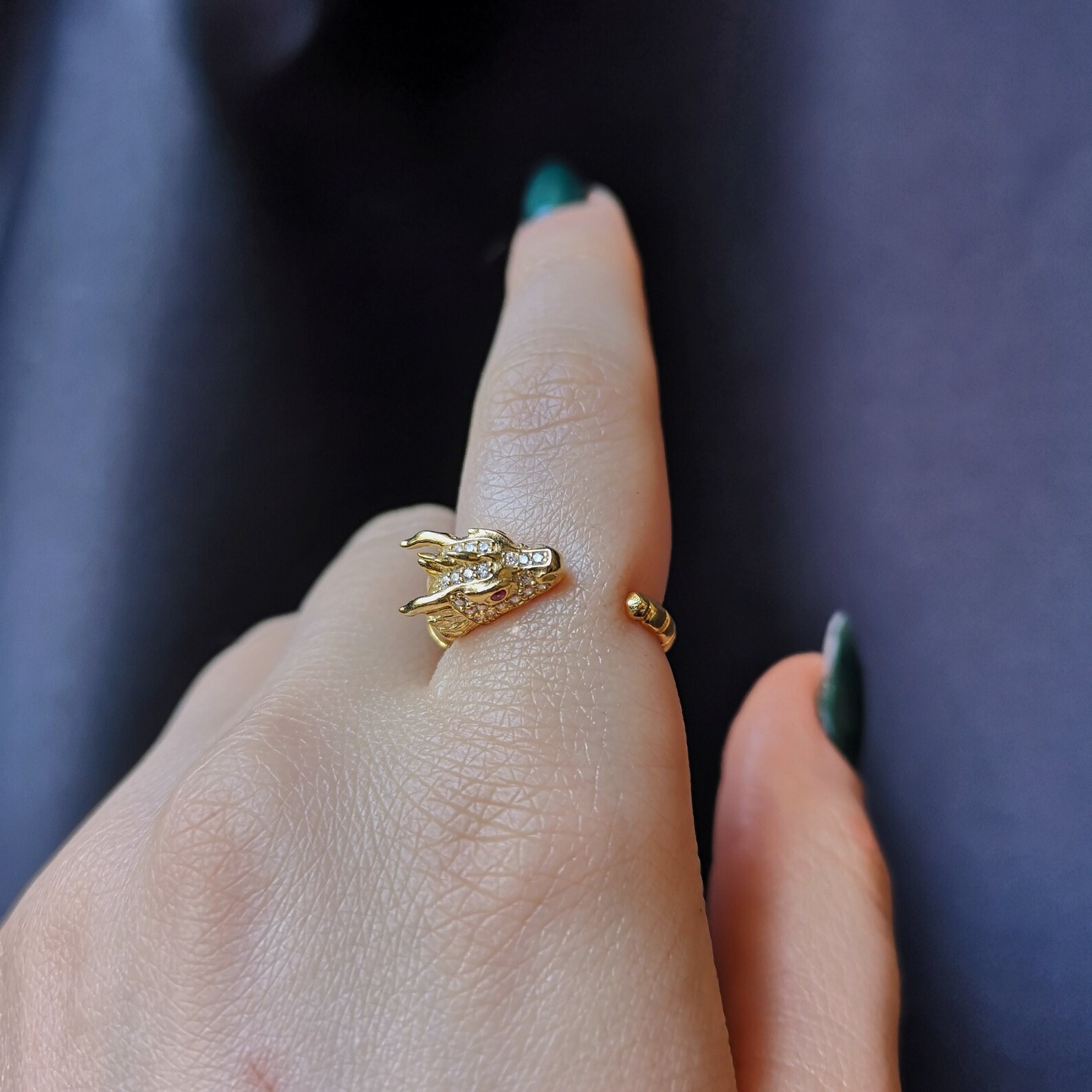 Dragon Ring, Gold Dragon Ring, Mythological Jewelry, Adjustable Dragon ...
