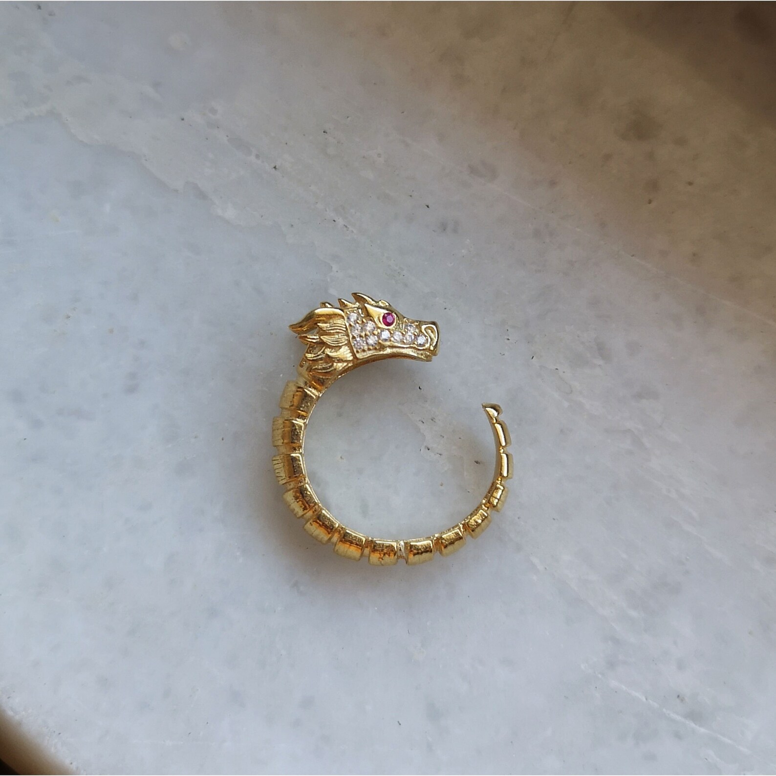 Dragon Ring, Gold Dragon Ring, Mythological Jewelry, Adjustable Dragon ...