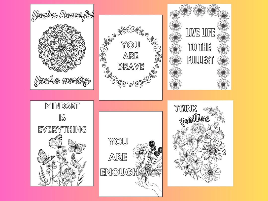 Coloring Printables for Adults Positive Affirmation Coloring Pages ...