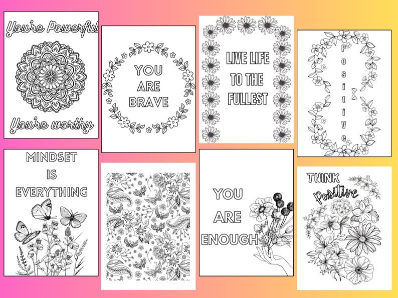 Coloring Printables for Adults Positive Affirmation Coloring Pages ...