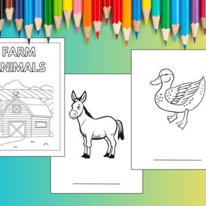 Farm Animals Coloring Pages for Adults and Children Coloring Learning ...