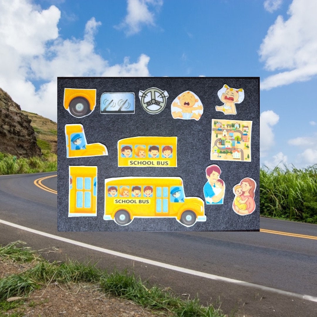 The Wheels on the Bus Felt Set/flannel Board Story/nursery Rhyme - Etsy