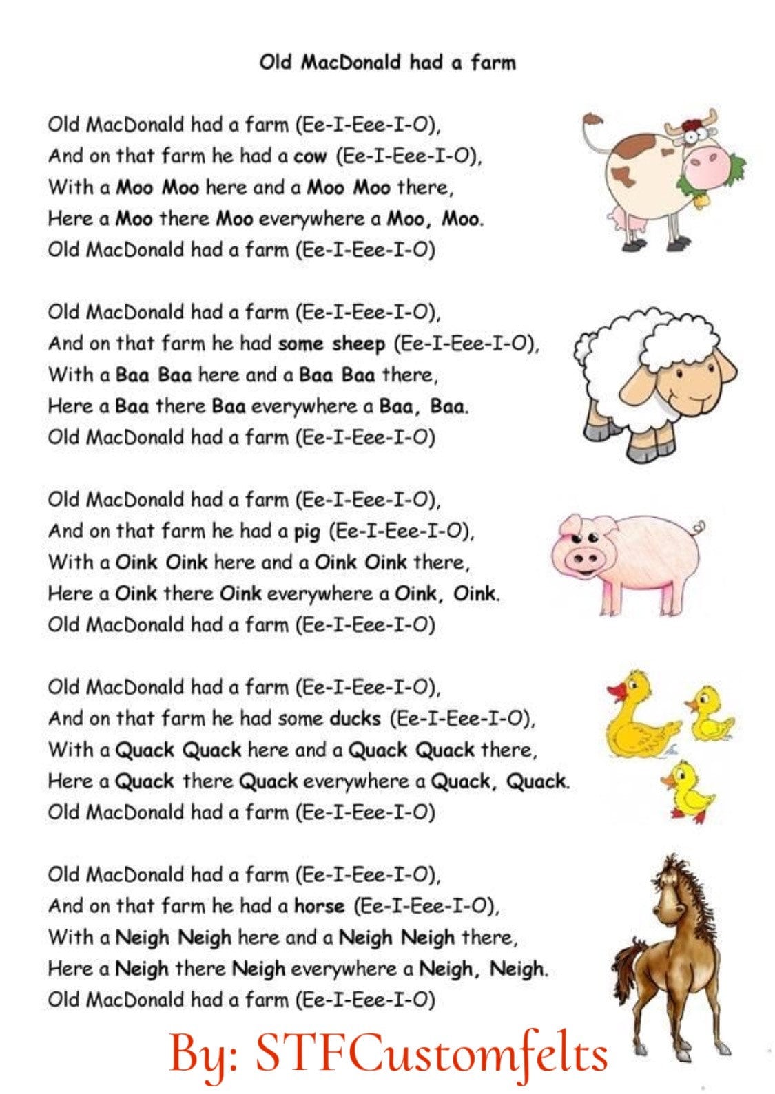 Old Macdonald Had a Farm Felt Board Set Flannel Board Story - Etsy