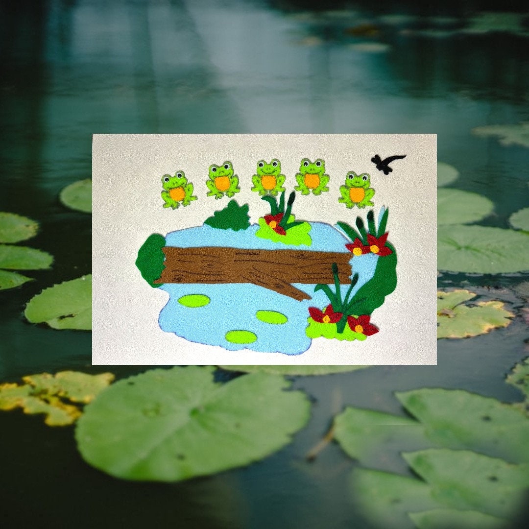 5 Little Speckled Frogs Felt/flannel Board Story/nursery Rhyme - Etsy