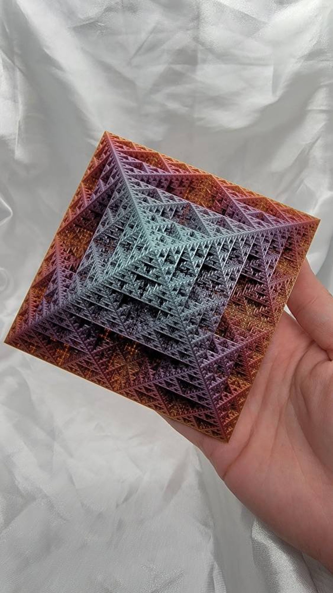 Fractal Pyramid Unique Metallic Rainbow Multicolor 3D Printed - Etsy